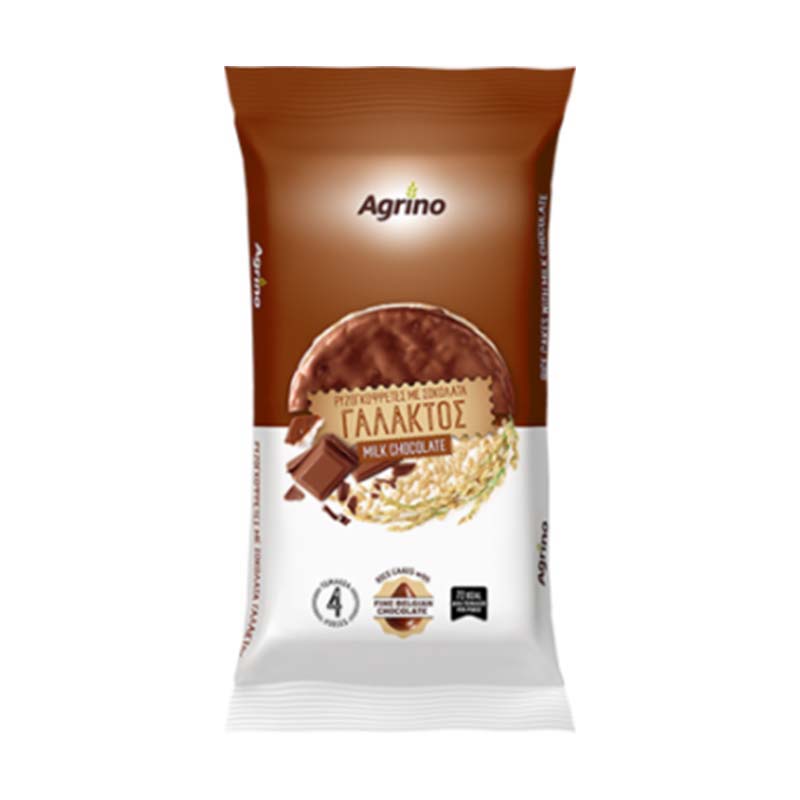 Ρυζογκοφρέτα με Σοκολάτα Γάλακτος 60gr Agrino • Μόσχος Φάντης • Ρόδος